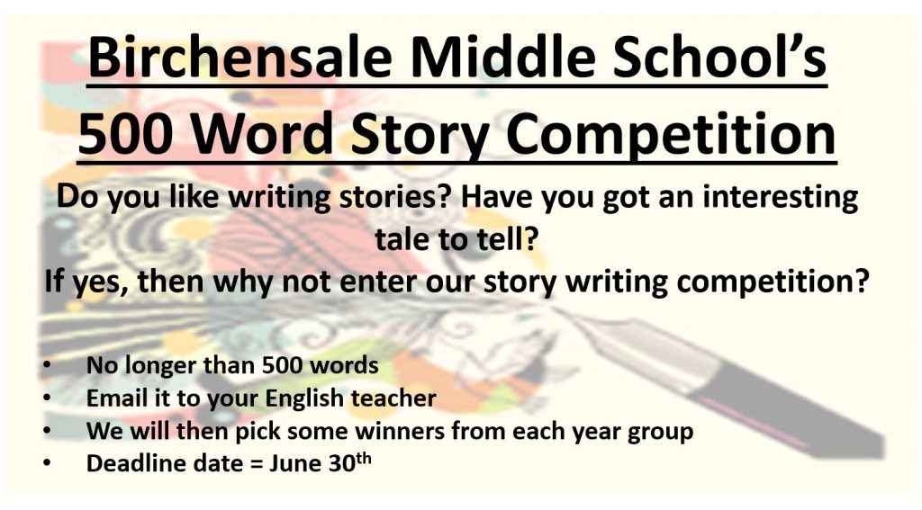 500 Word Competition | Birchensale Middle School